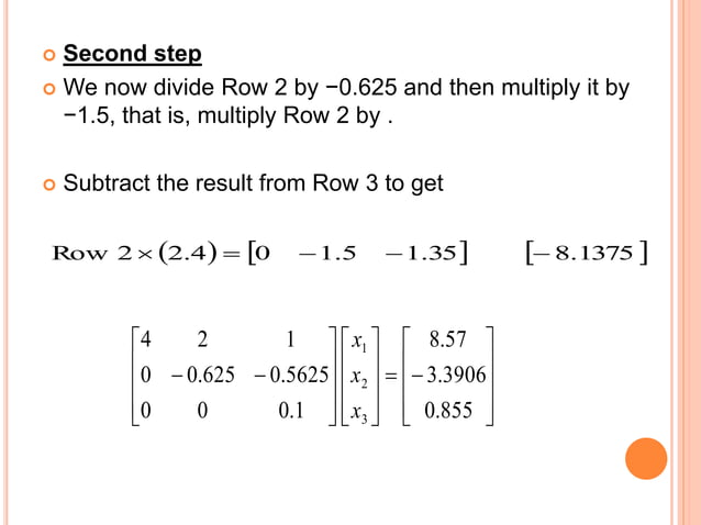 Gauss jordan and Guass elimination method | PPTX | Chemistry | Science