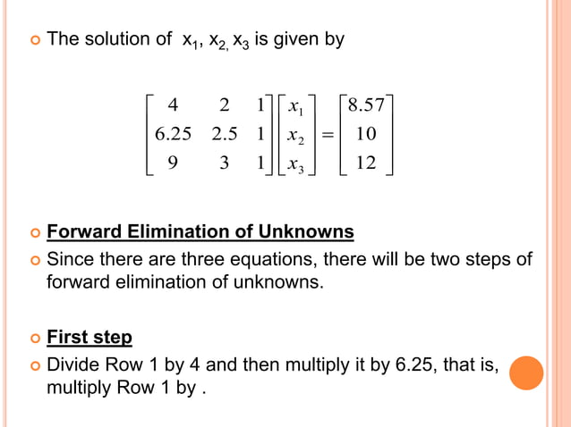 Gauss jordan and Guass elimination method | PPT
