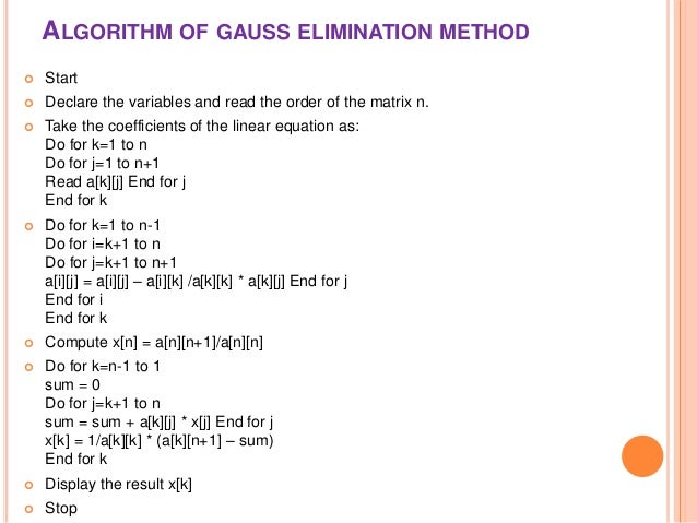 Gauss Jordan And Guass Elimination Method