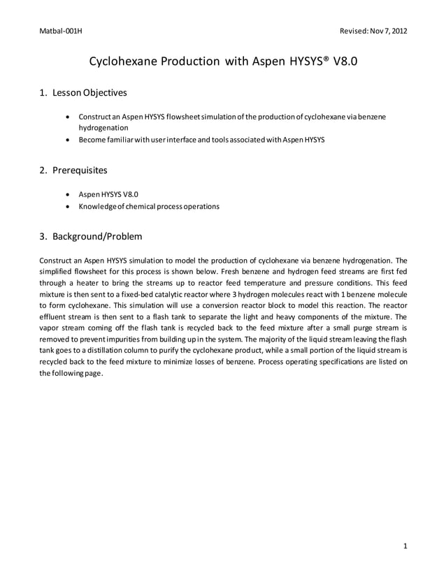 Chemical engineering simulations | PDF