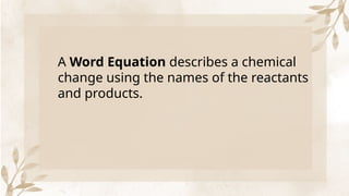 chemical equation and chemical reactions | PPTX