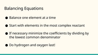 ChemicalEquationNotes-1 Balancing Equations | PPT