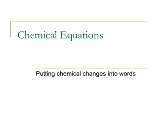 Balancing Chemical Equations | PPT