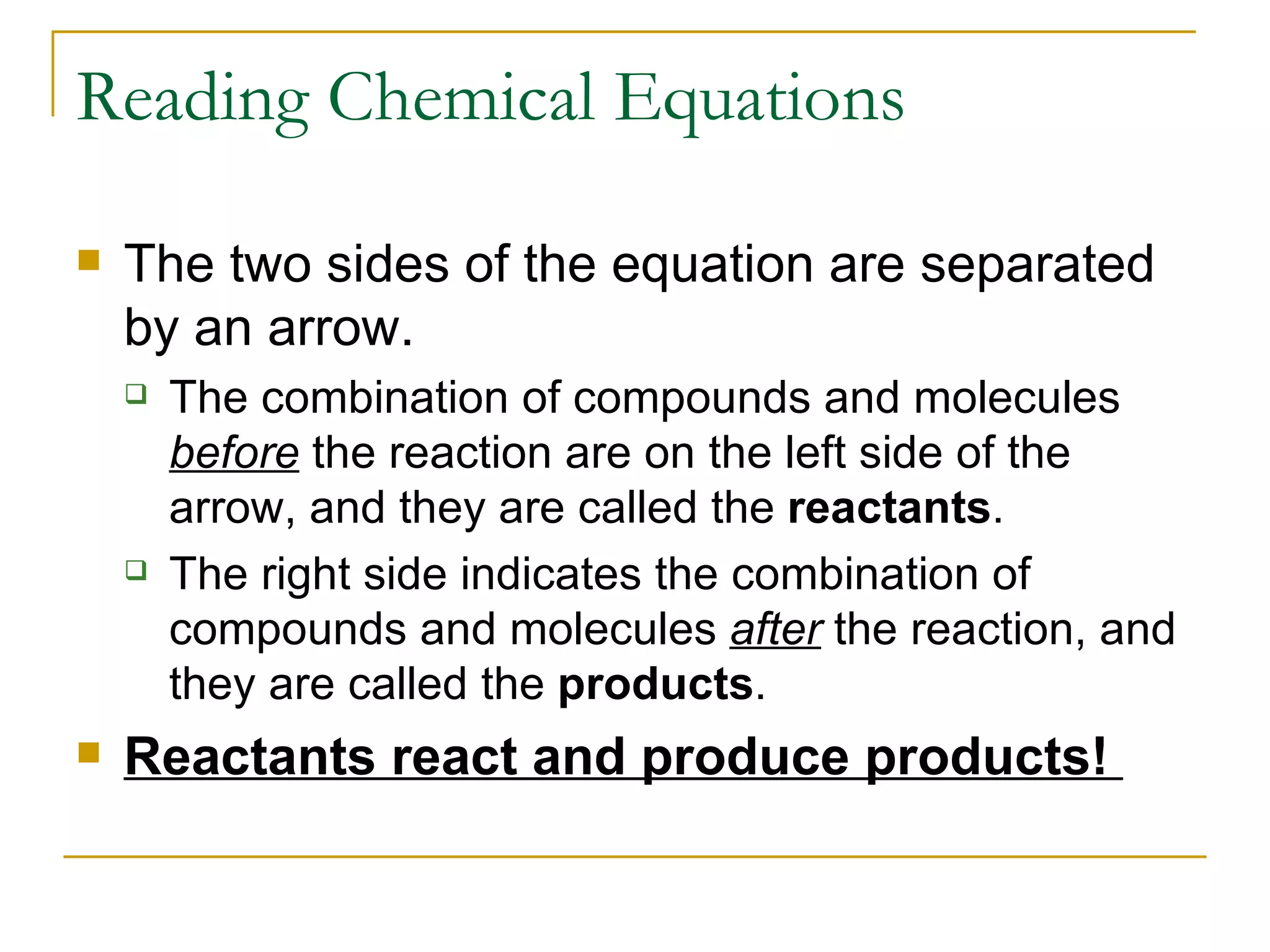 Balancing Chemical Equations | PPT