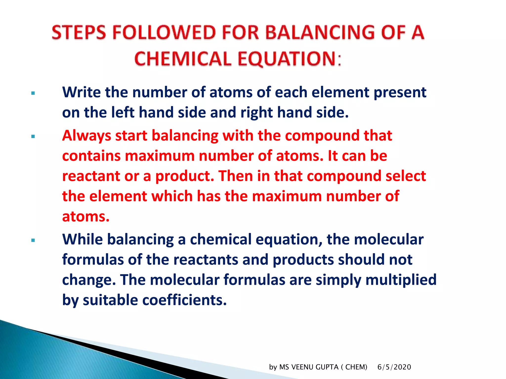 Chemical equations and their types | PPTX