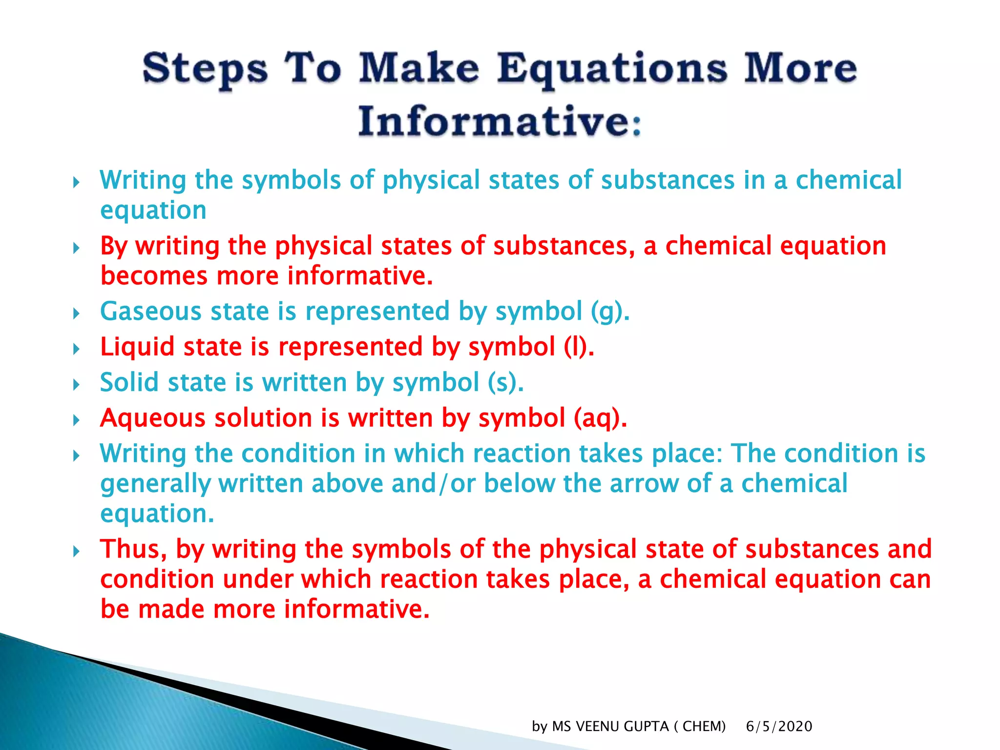Chemical equations and their types | PPTX
