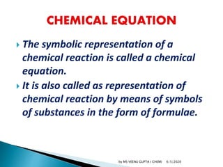 Chemical equations and their types | PPTX