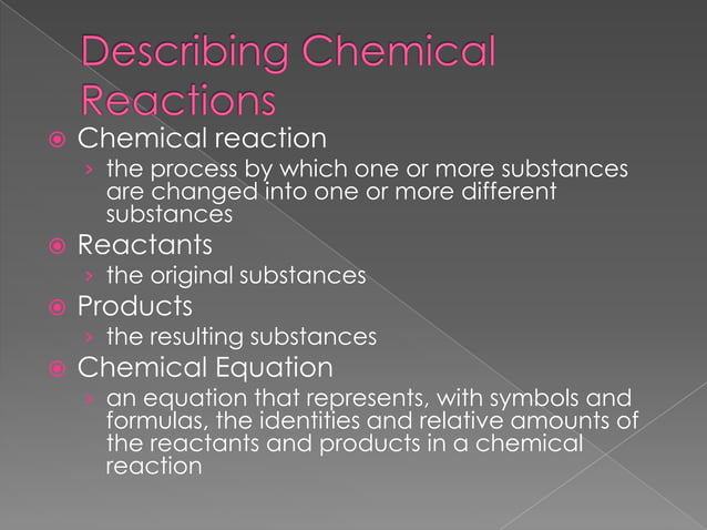 Chemical equations and reactions | PPT