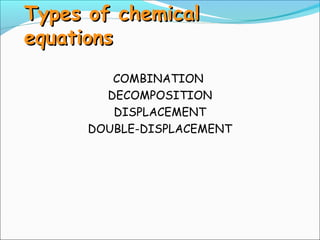 Chemical equations and reactions | PPT
