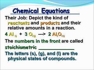 Chemical equations and reactions | PPT