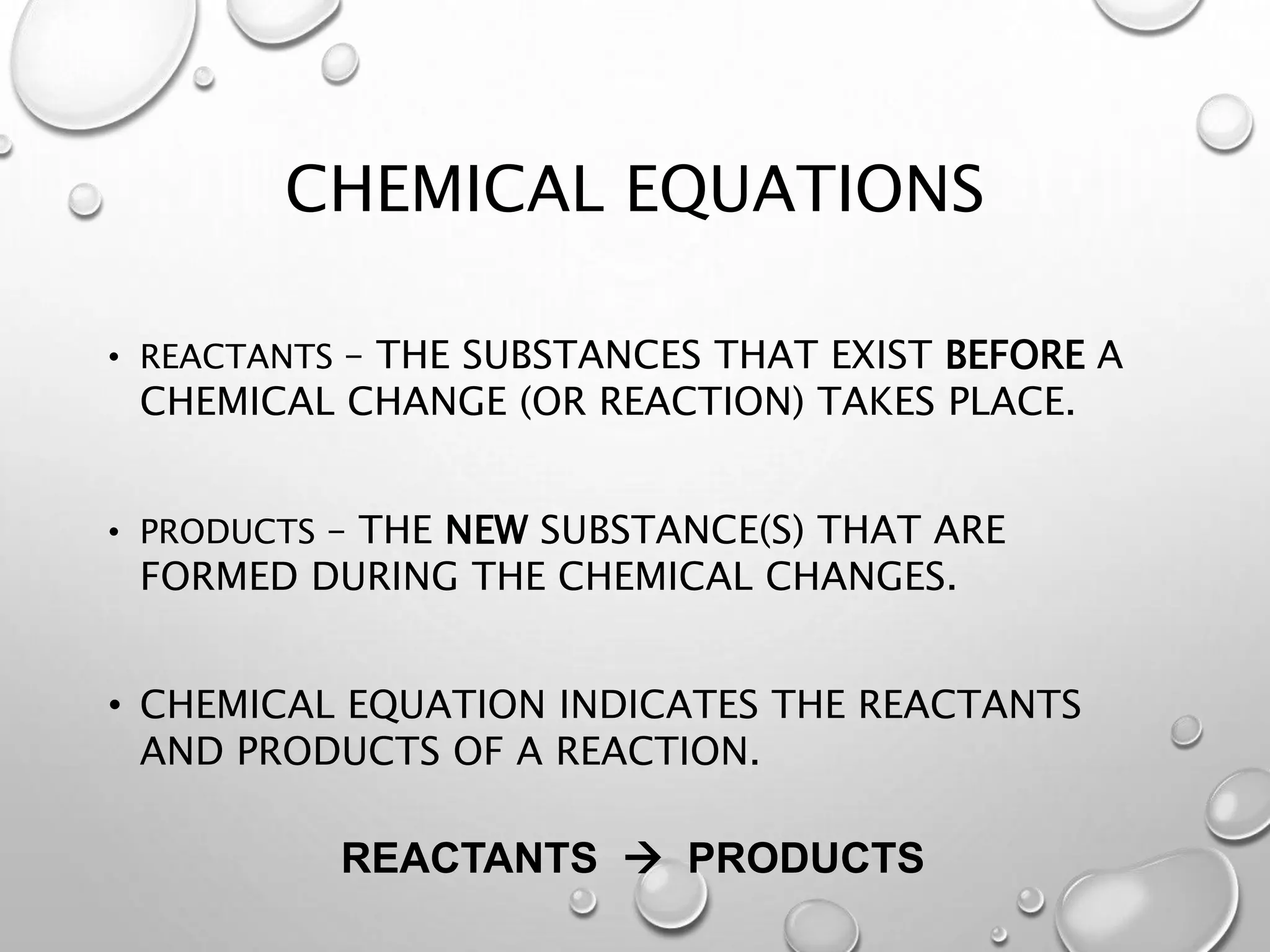 Chemical equations & reactions | PPTX | Chemistry | Science