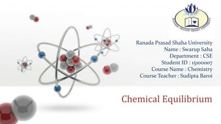 Chemical Equilibrium | PPT