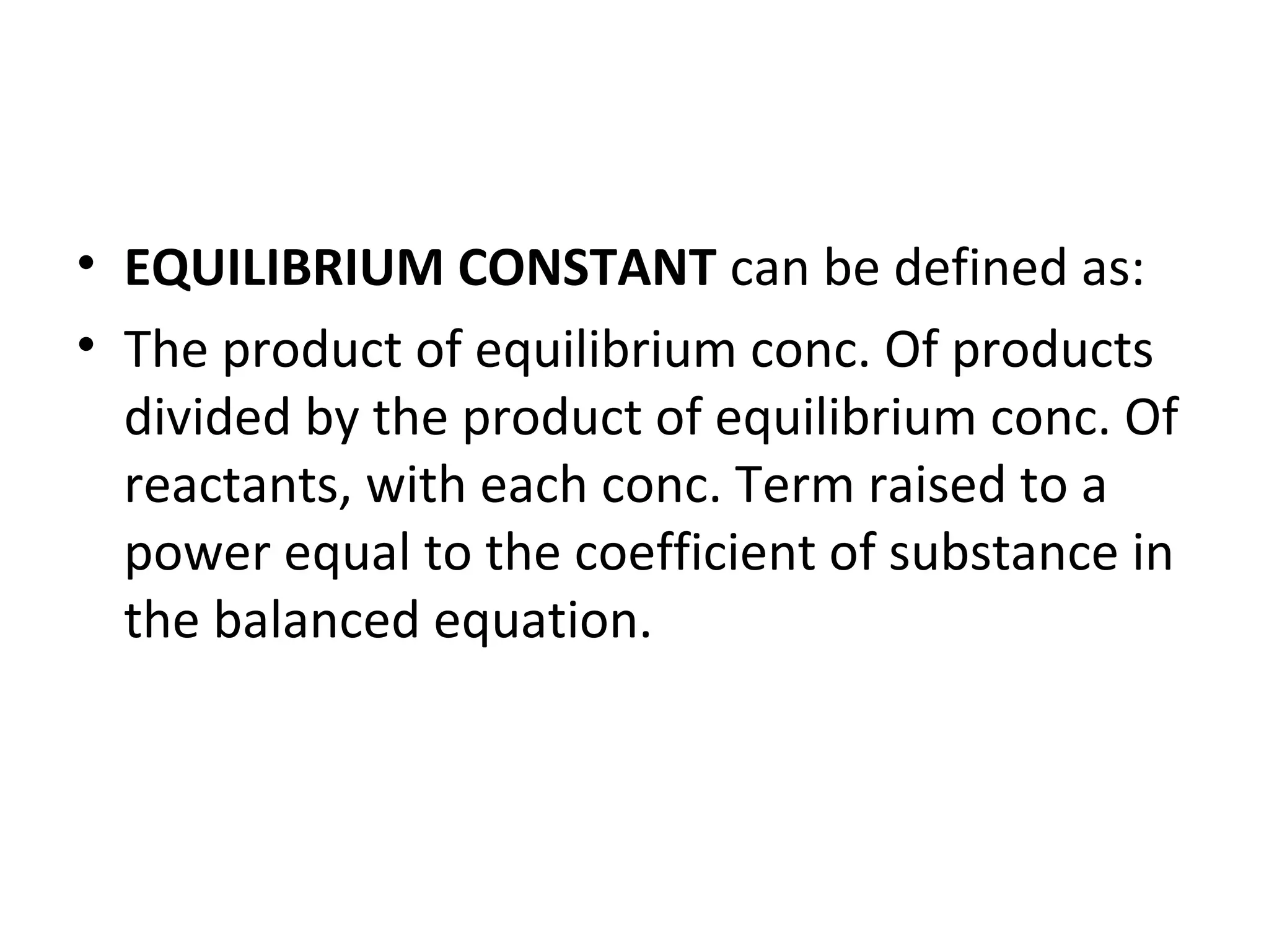 Chemical equilibrium | PPT