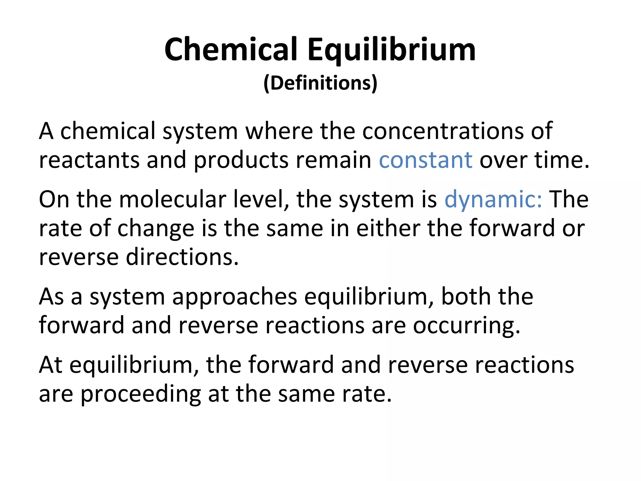 Chemical equilibrium | PPT