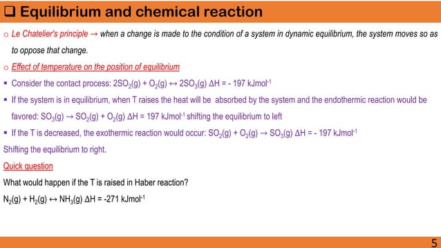 Chemical equilibrium: the factors affecting equilibrium | PDF