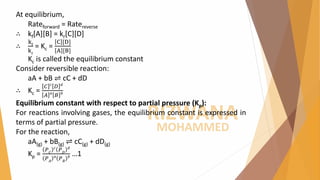 2nd Lecture on Chemical Equilibrium | Chemistry Part II | 11th Std | PDF