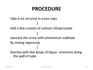 Chemical examination of urine | PPT