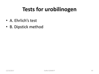 Chemical examination of urine | PPT