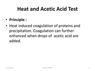 Chemical examination of urine | PPT