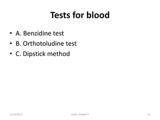 Chemical examination of urine | PPT