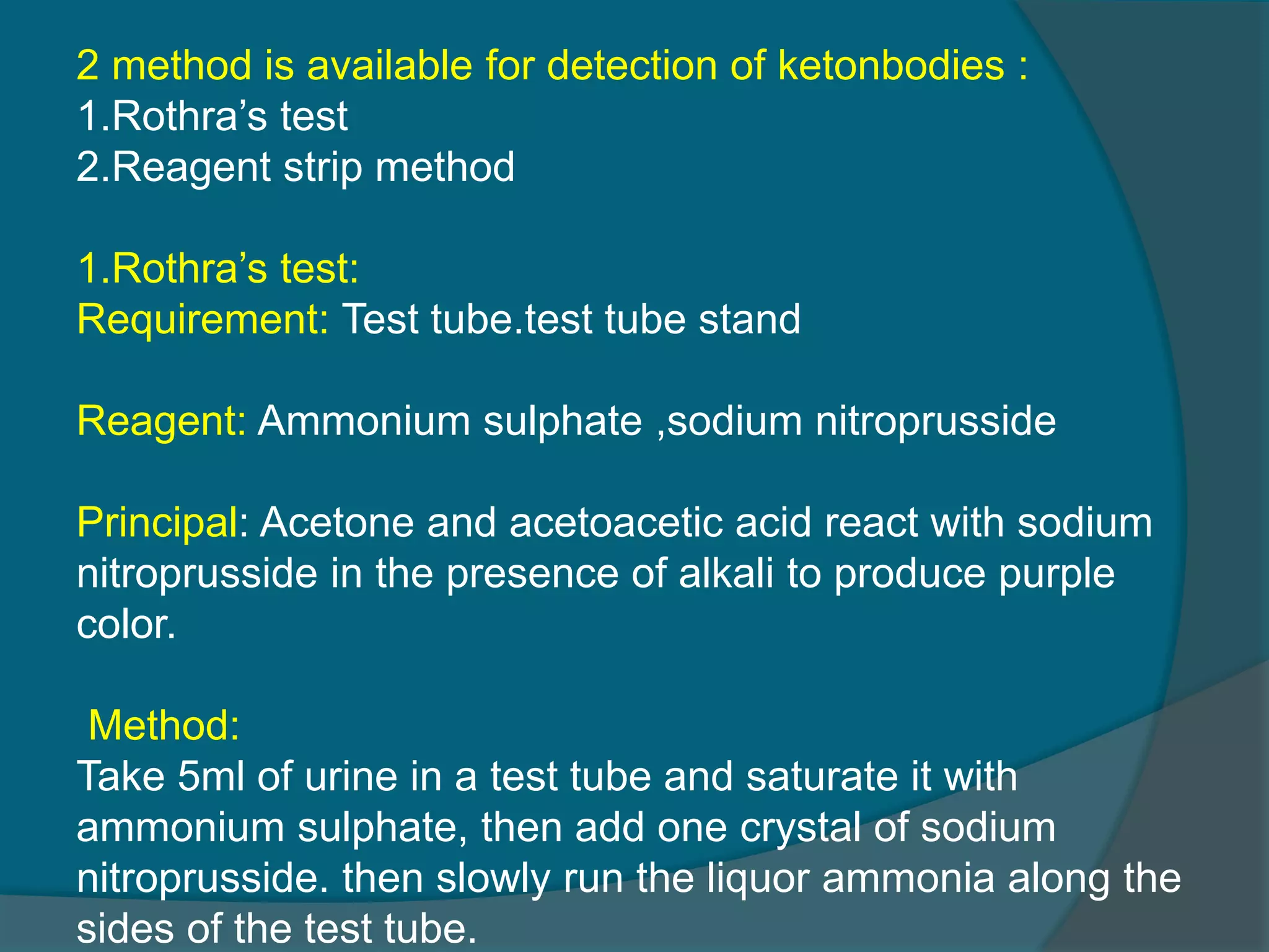 Chemical examination of urine 2 | PPTX