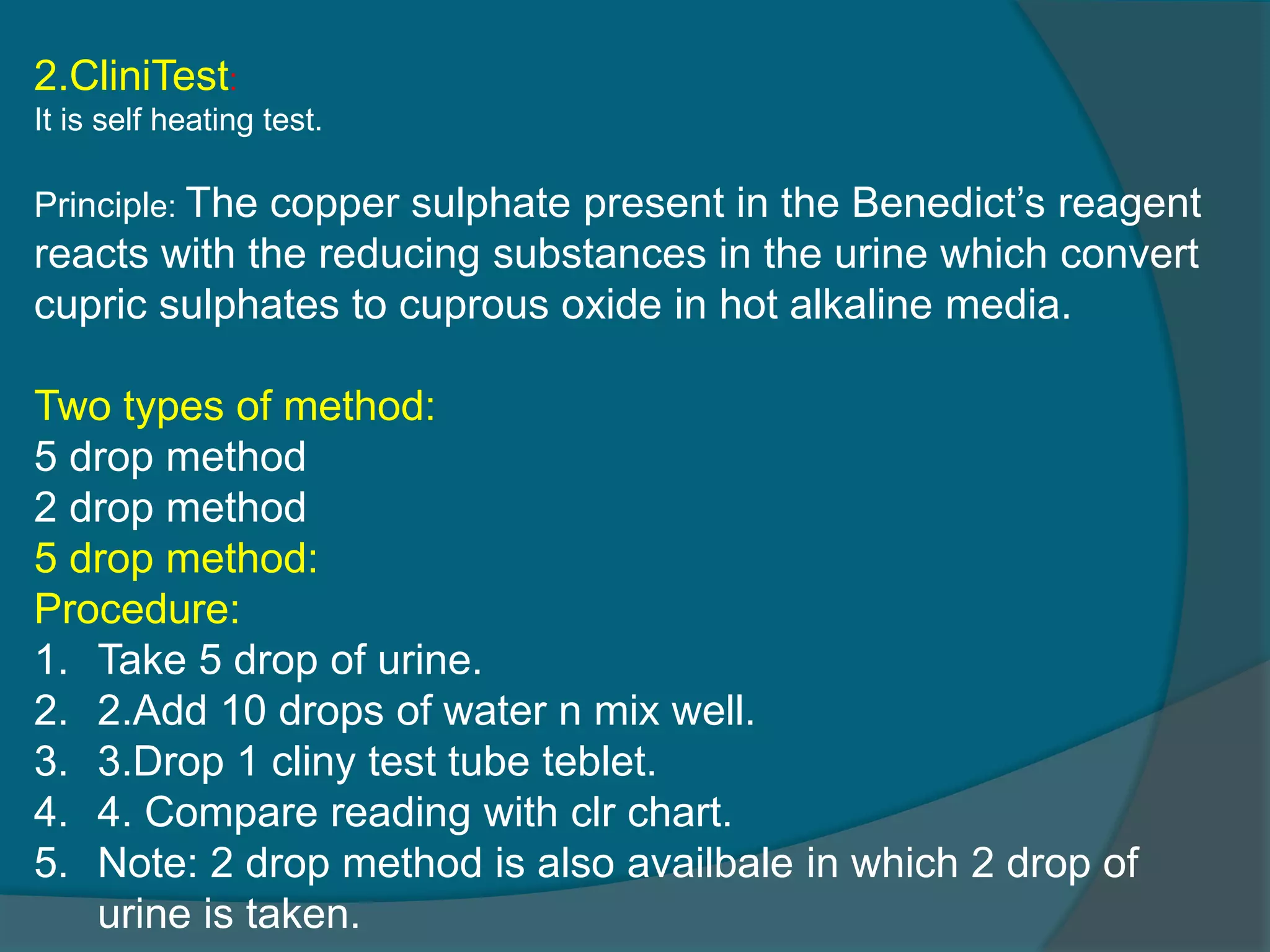 Chemical examination of urine 2 | PPTX