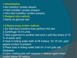 Chemical examination of urine 2 | PPT