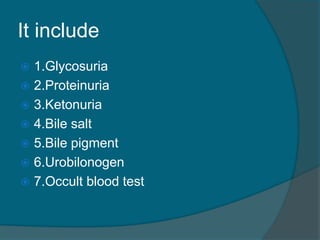 Chemical examination of urine 2 | PPT