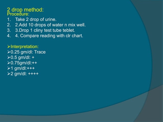 Chemical examination of urine 2 | PPT