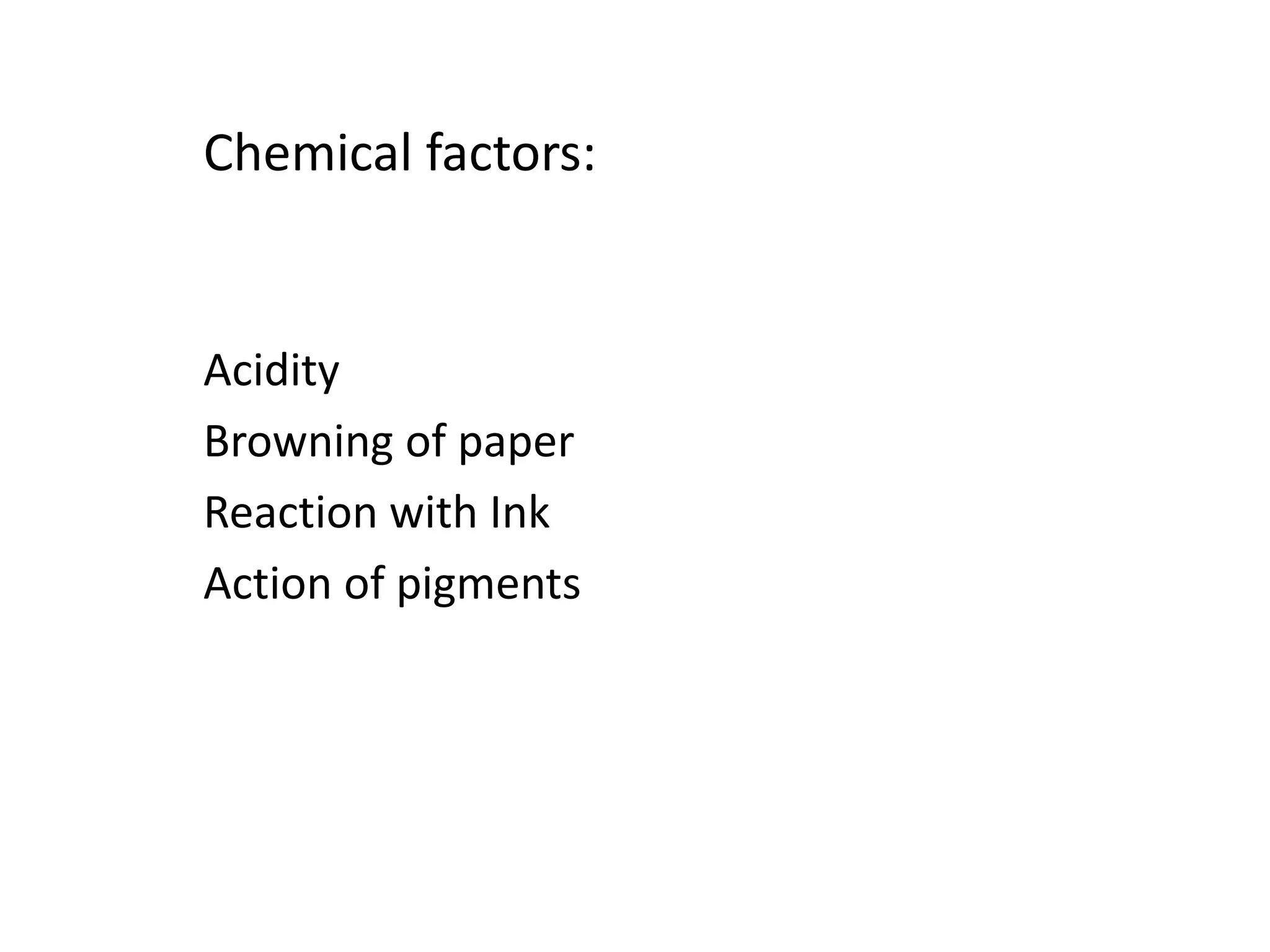 Chemical factors of deterioration of documents | PDF