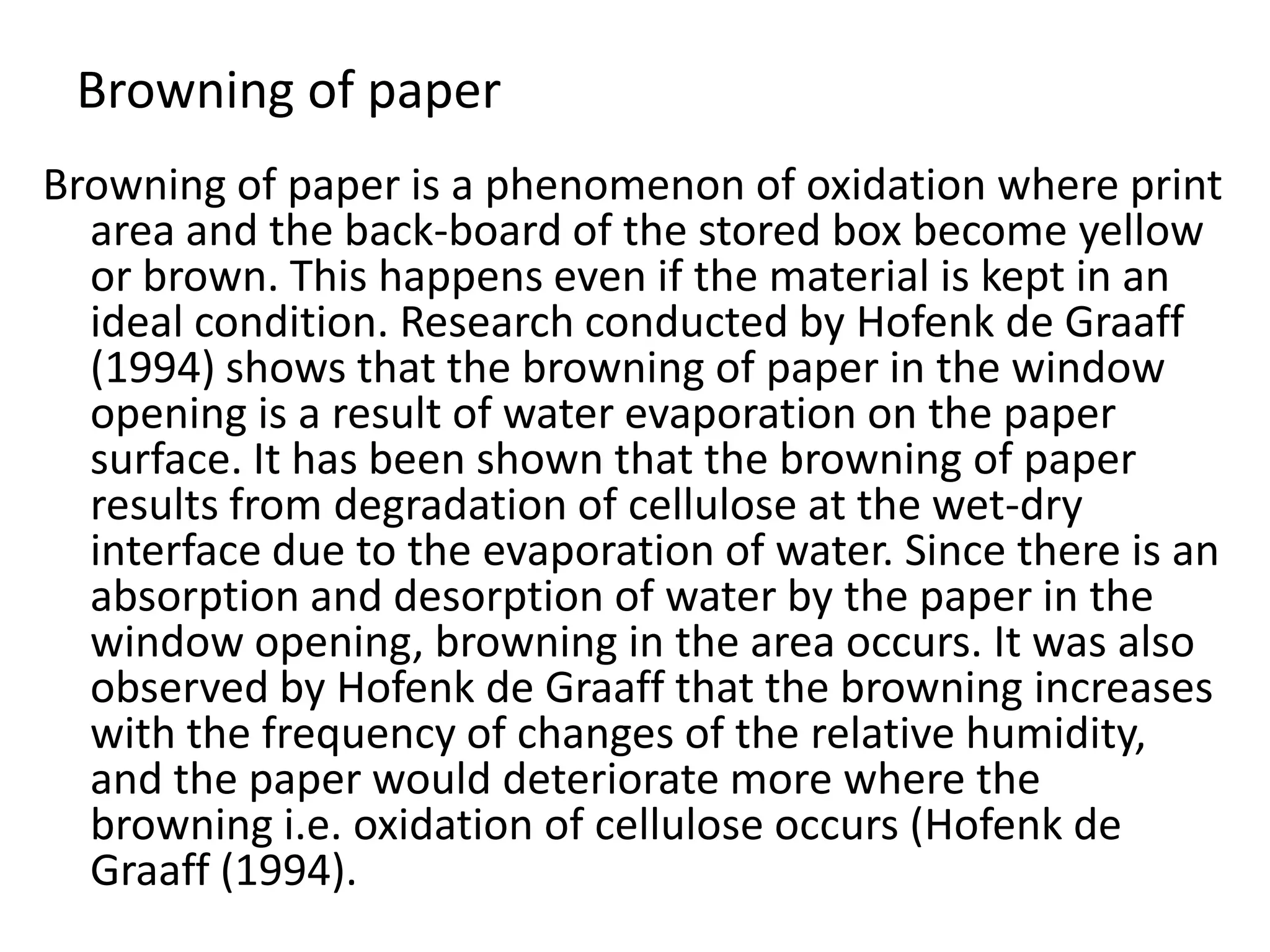 Chemical factors of deterioration of documents | PDF