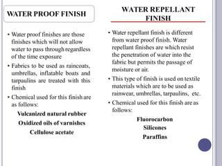 Chemical finishing in technical textile | PPTX