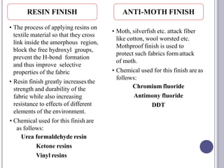 Chemical finishing in technical textile | PPTX
