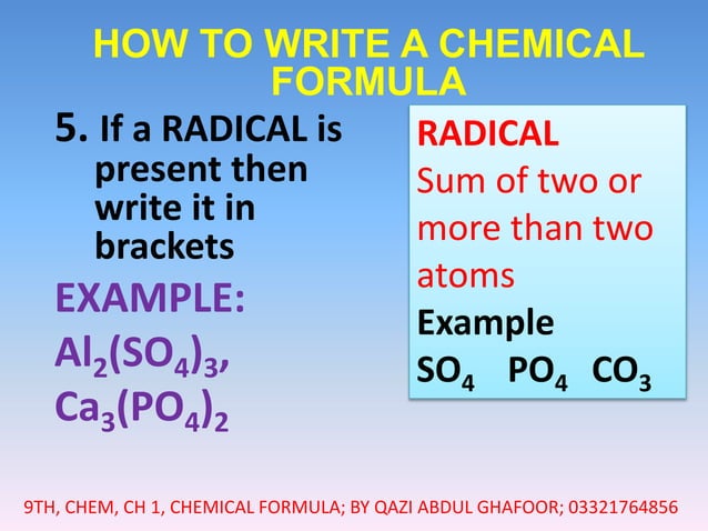 Chemical formula and how to write a chemical formula | PPT
