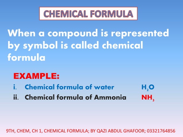 Chemical formula and how to write a chemical formula | PPT