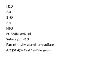 CHEMICAL FORMULA and Its empirical formula | PPT