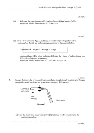 Mole Chemistry Formula