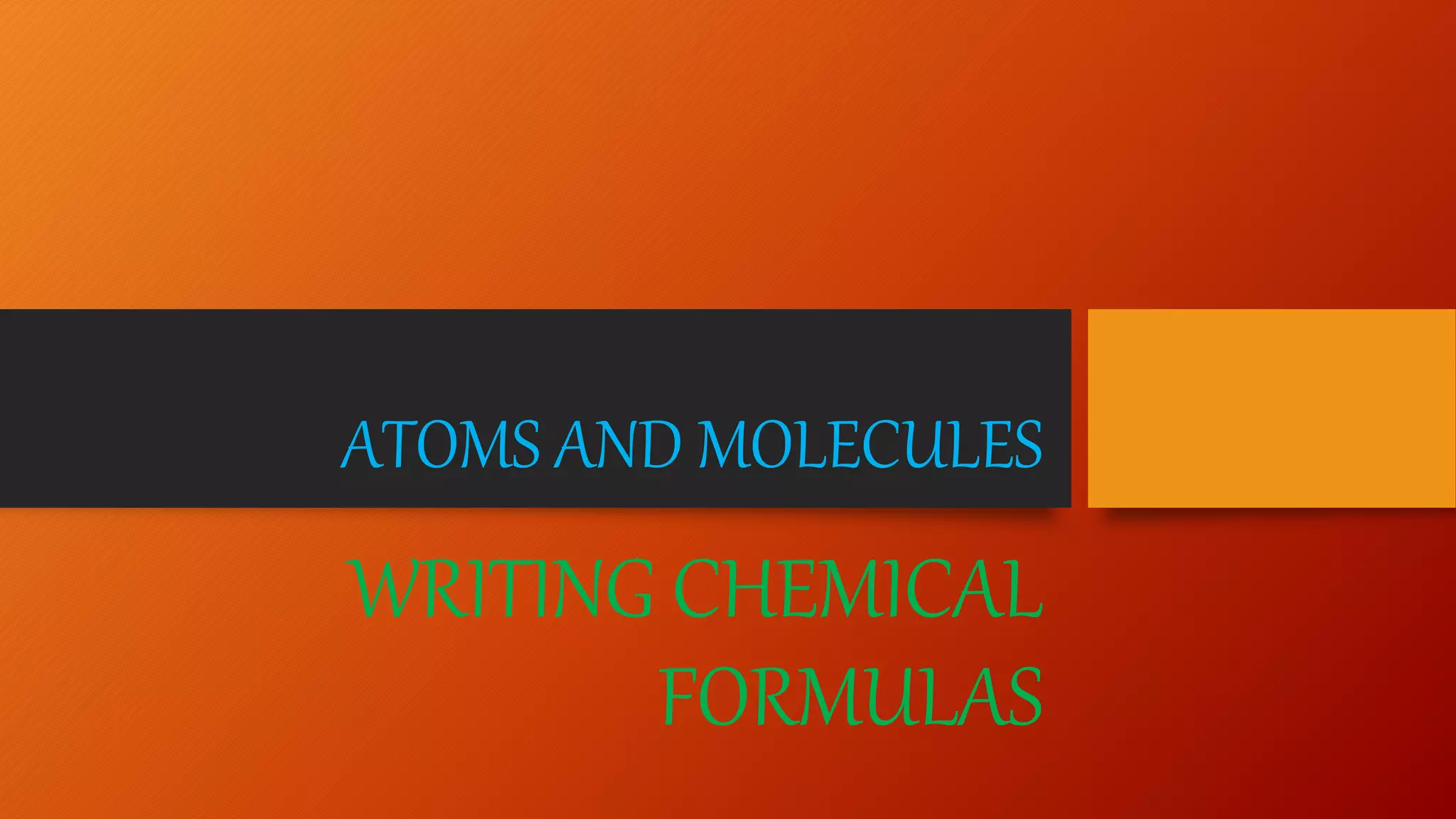 Chemical formula ppt | PPTX