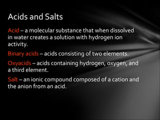 Chemical formulas and compounds | PPT