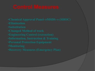 Chemical Handling Safety for startups & newcommers | PPT
