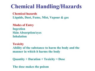 Chemical Handling or Chemical Hazard management | PPT