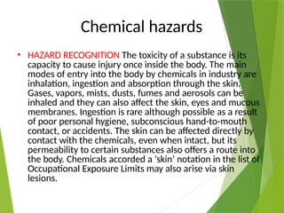 chemical hazards Unit IV for safety engineering | PPTX