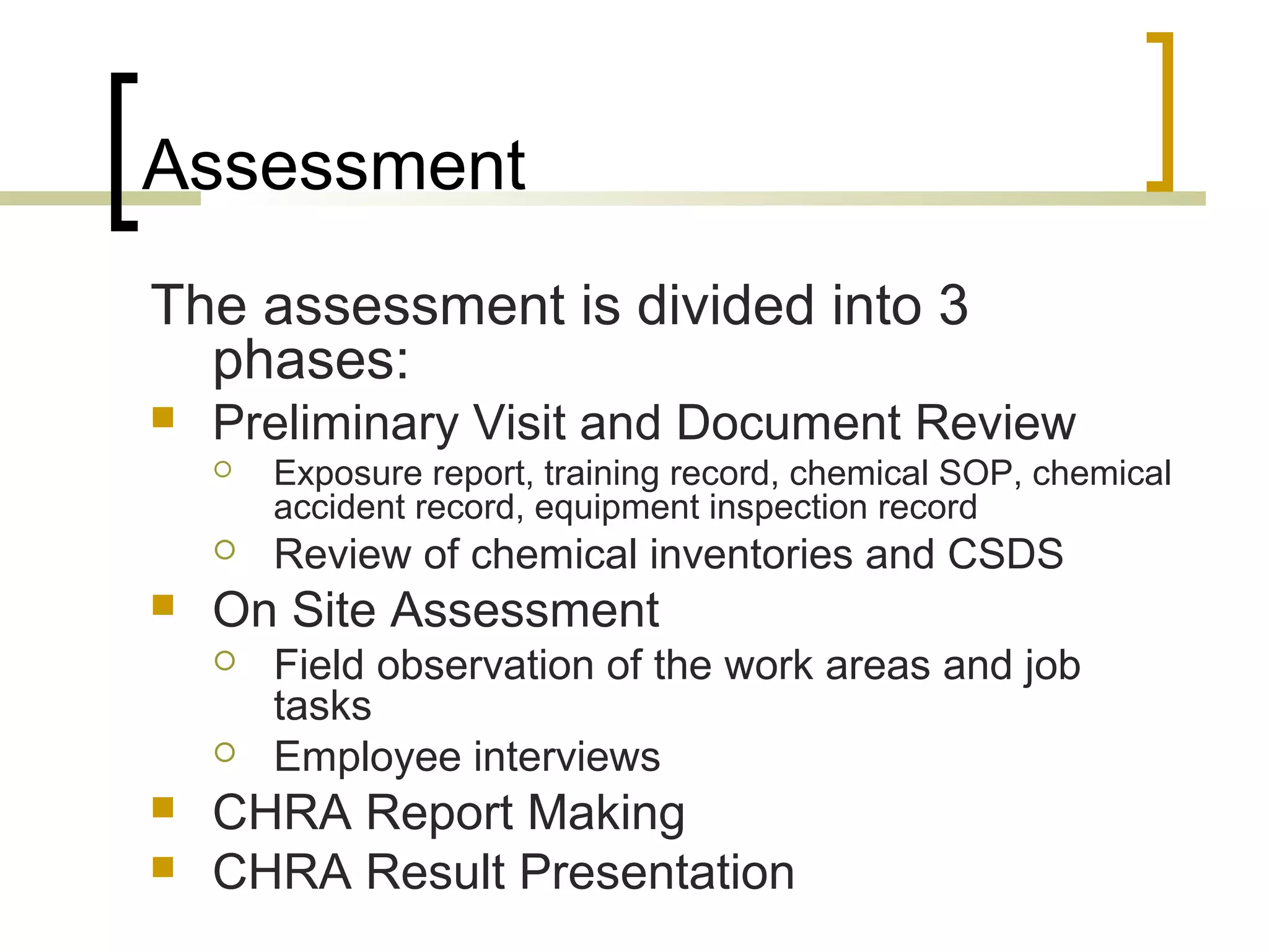 Chemical health risk assessment intro | PPT