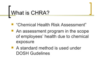 Chemical health risk assessment intro | PPT