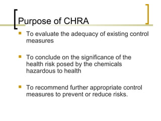 Chemical health risk assessment intro | PPT