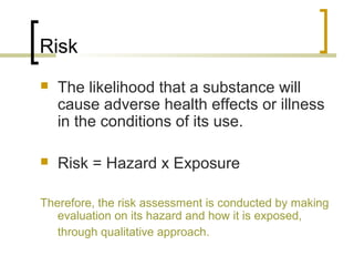 Chemical health risk assessment intro | PPT