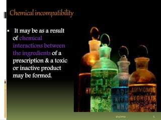 Chemical incompatibility of the drug | PPTX