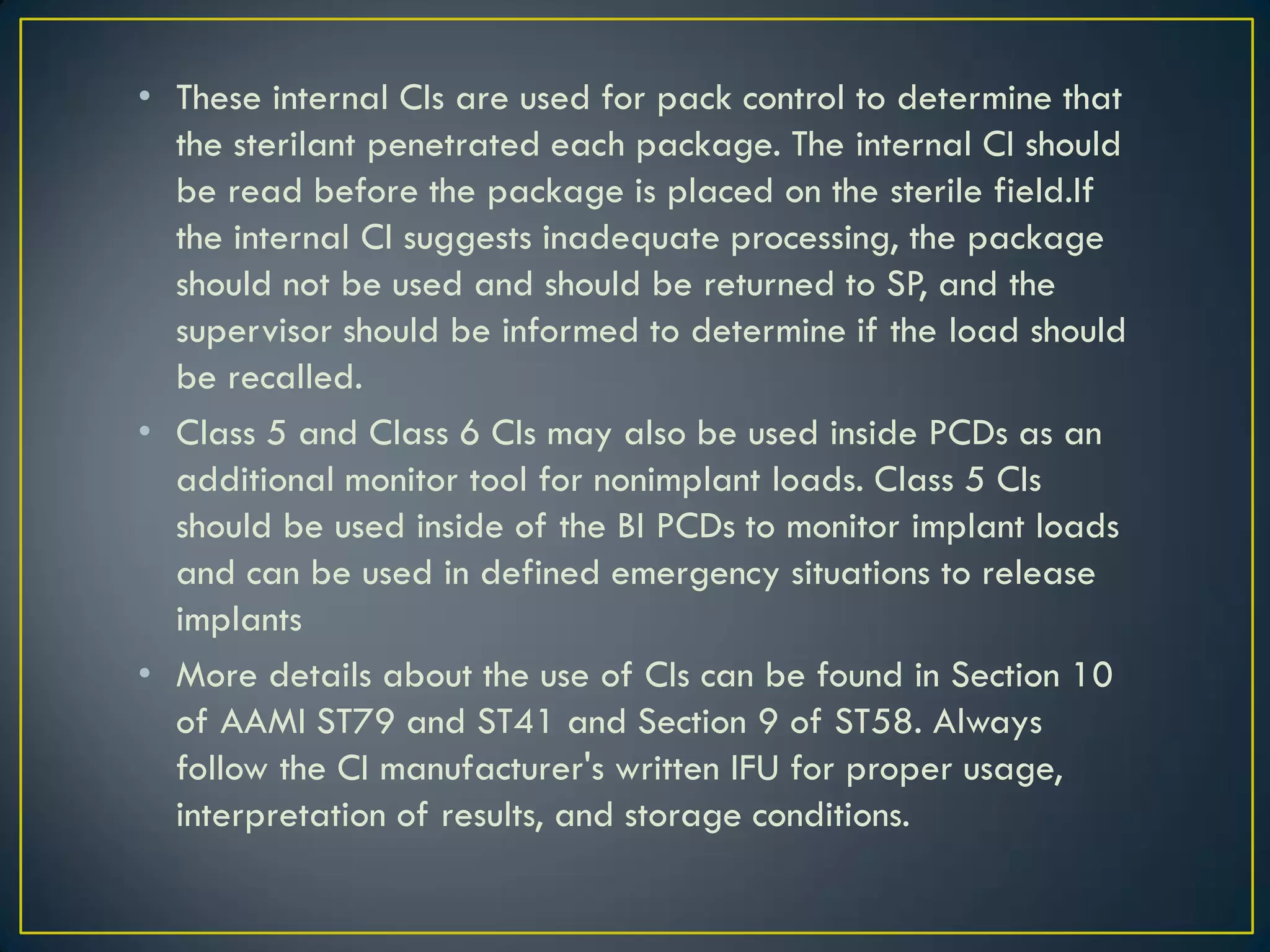 CSSD Basics Chemical Indicators, Biological Indicators and Recall ...