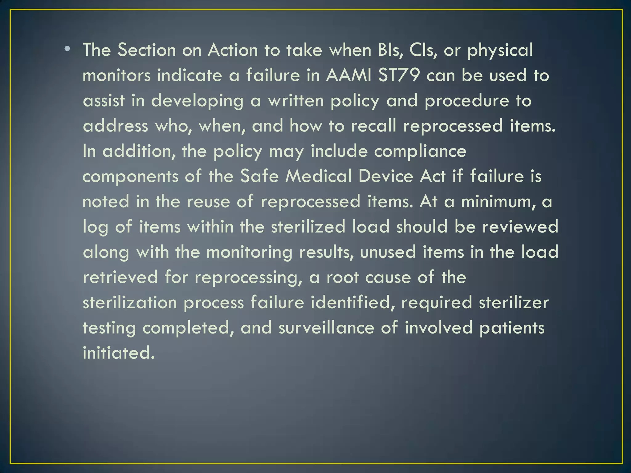 CSSD Basics Chemical Indicators, Biological Indicators and Recall ...