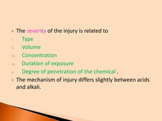 Chemical injuries | PPT